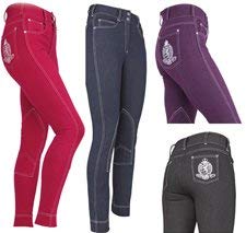Shires, Maids Embroidered Saddlehugger Jodhpurs (Purple, 26)