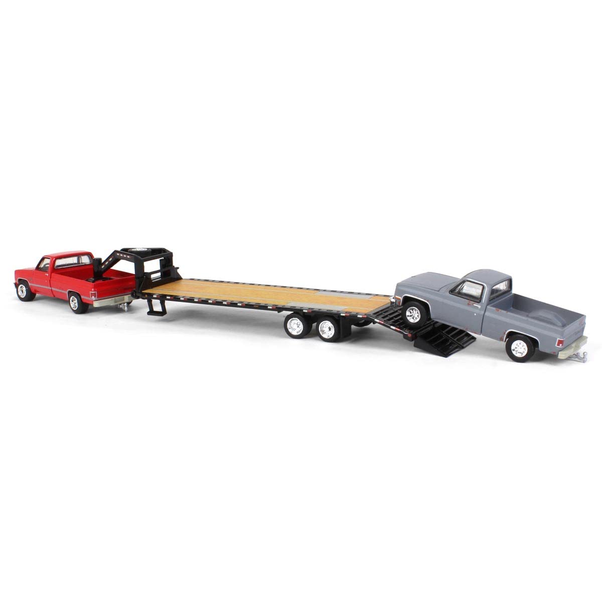 Truck Greenlight 1/64 Red 1986 Chevy K-30 Longbed w/Gooseneck & Project 51406-B