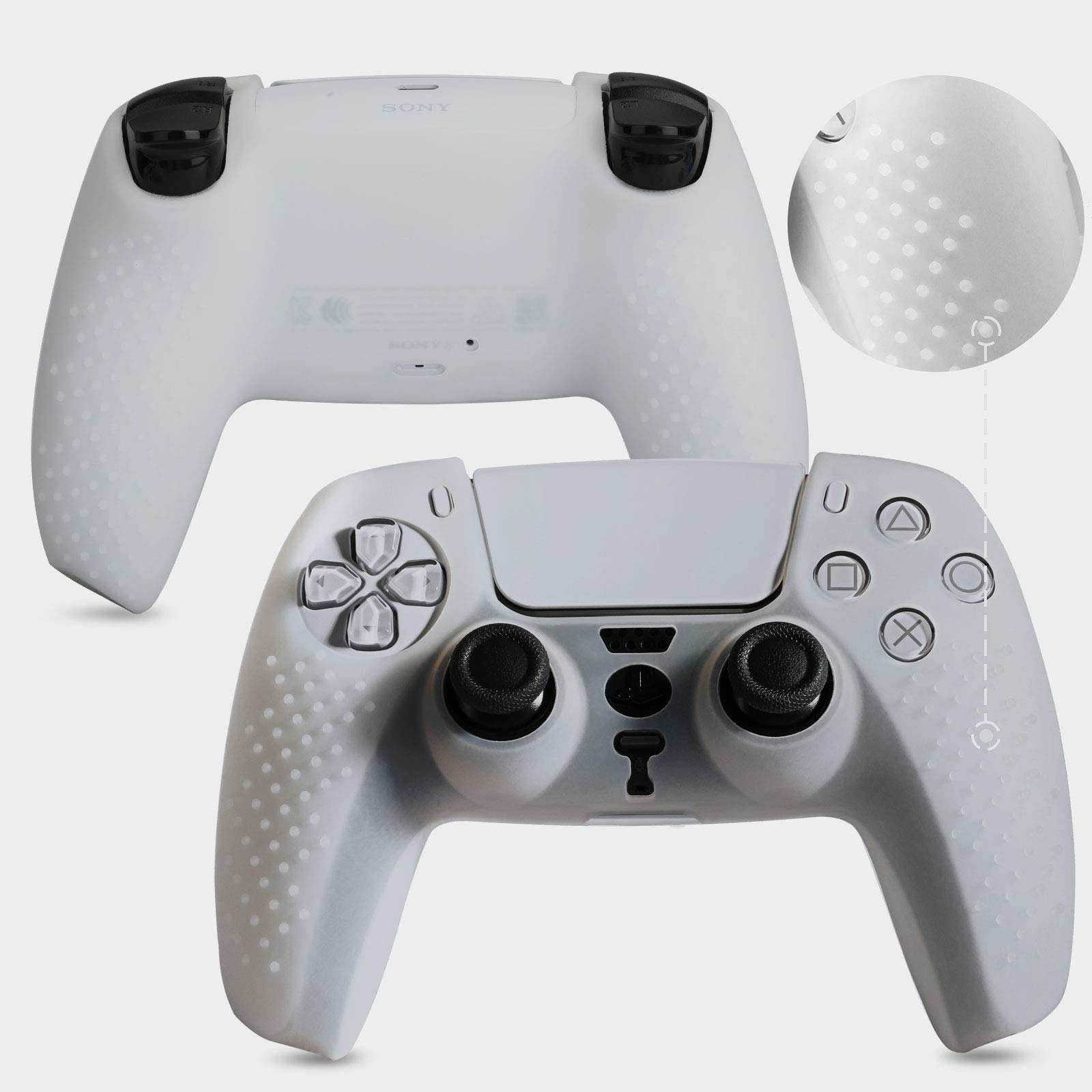 TOMSIN Silicone Skin Cover Cases with 4 FPS Thumb Grips for PS5 Controller (4Pcs)