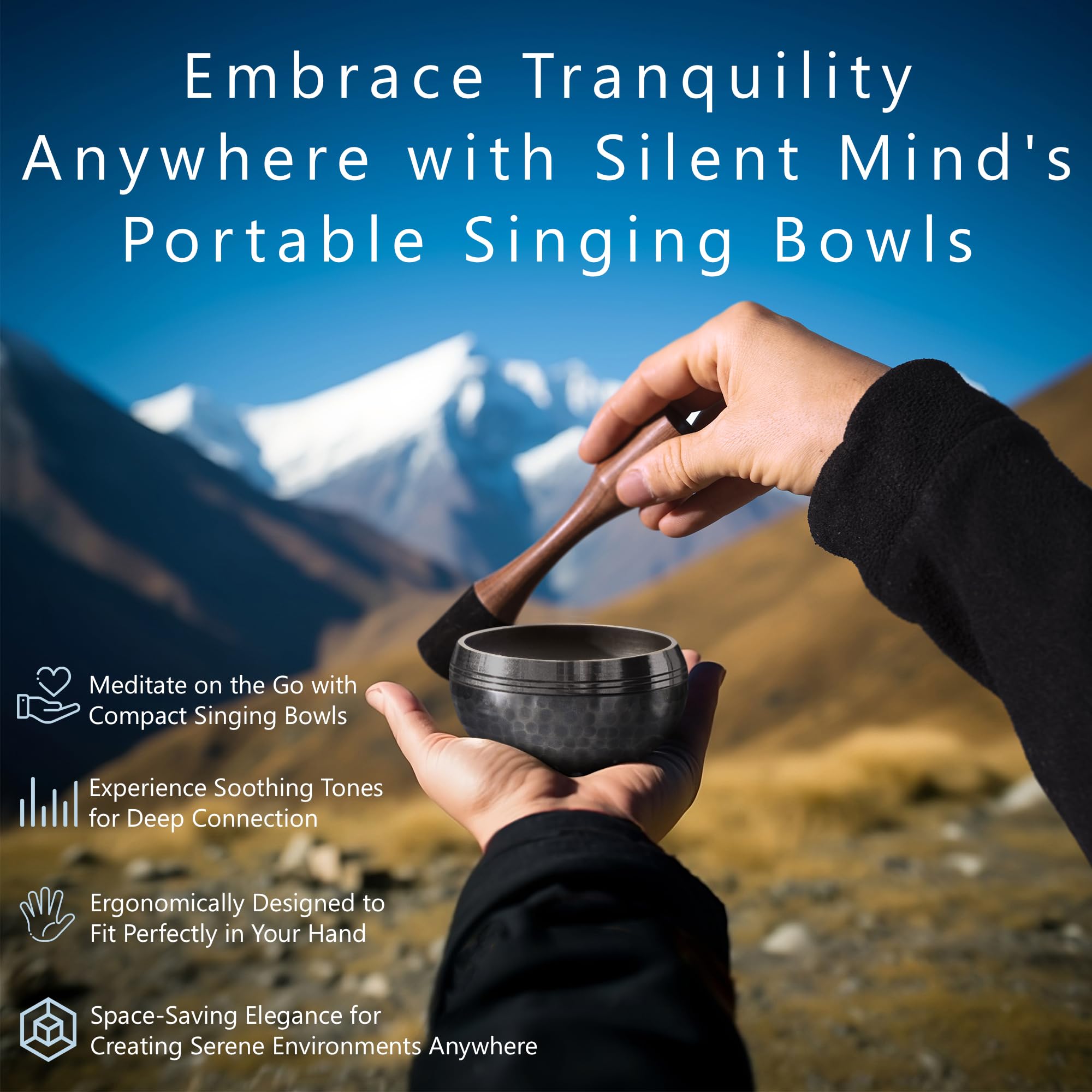 Tibetan Singing Bowl Set β Authentic Hand-Tuned Sound Bowl for Meditation β Complete Meditation Bowl Kit with Cushion, Mallet & Guide β Perfect Tibetan Bell for Yoga, Relaxation, & Sound Healing