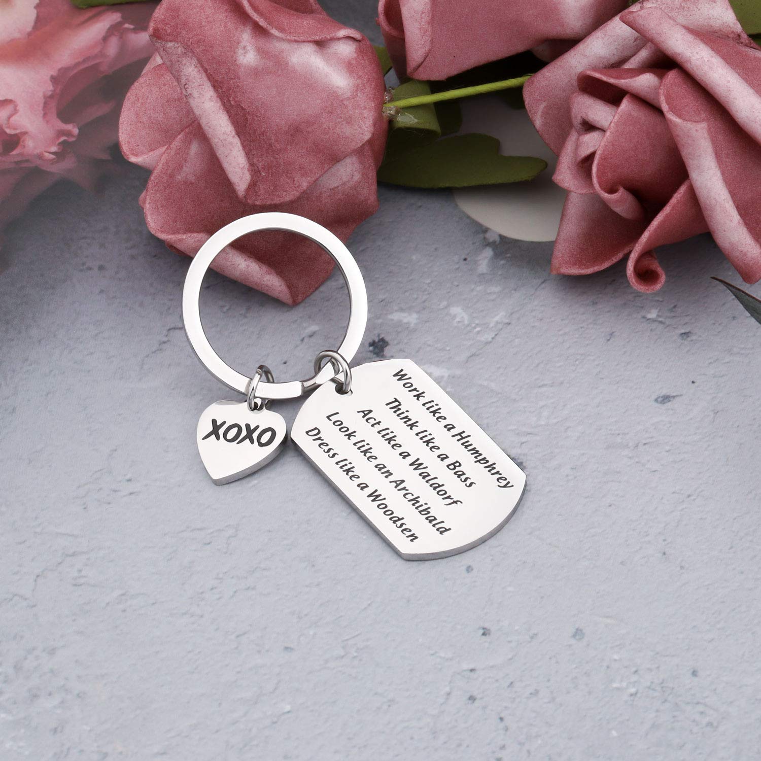 WSNANG TV Show Inspired Gift Think Like a Bass Act Like a Waldorf Keychain TV Show Fans Gift (Act Like a Waldorf KC)