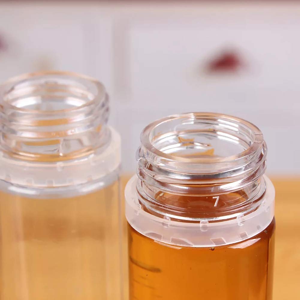 UTENEW 5 Pack Honey Plastic Bottles Mini Squeeze Containers Jars for Sauces Ketchup Condiment Oil Dispenser