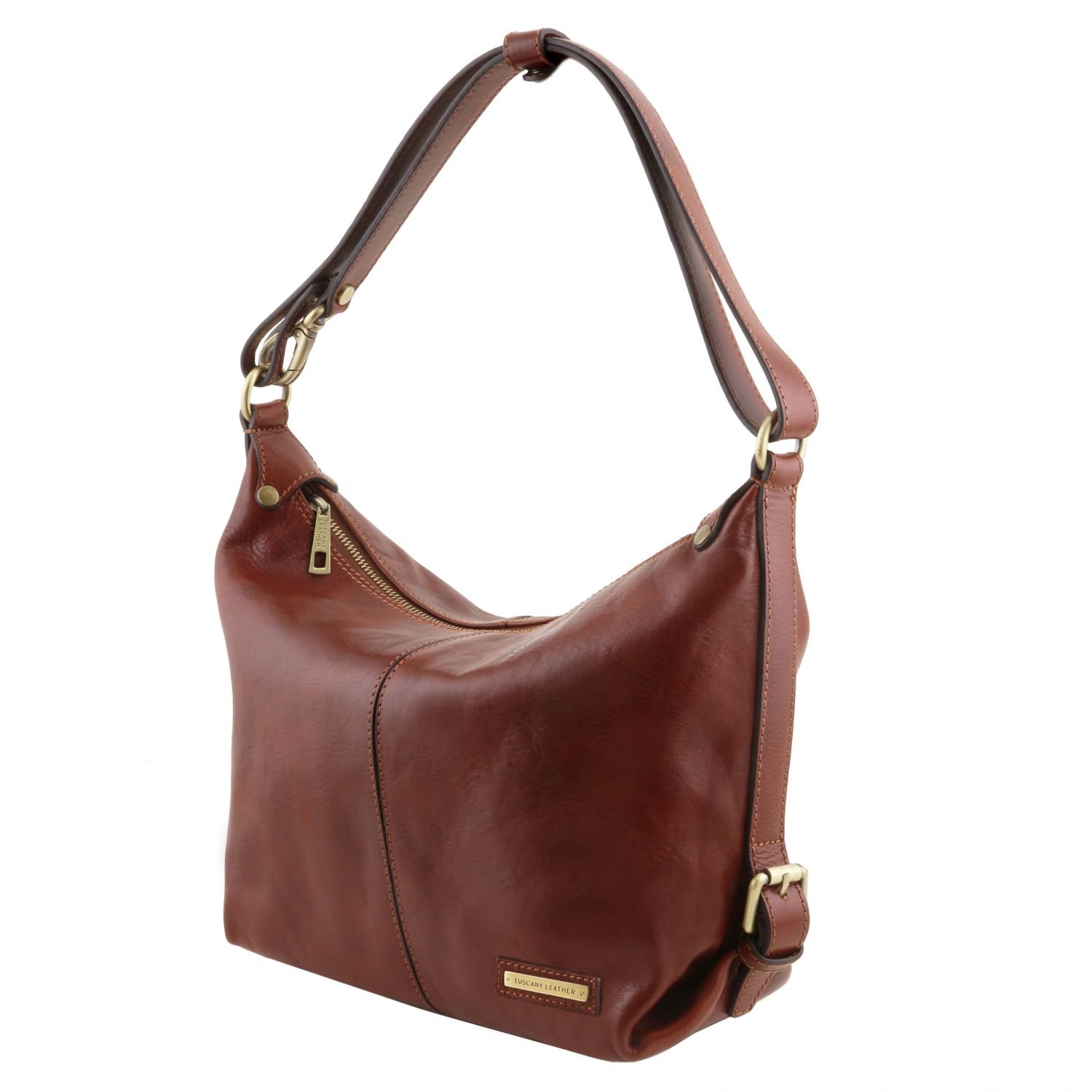 Tuscany Leather Sabrina - Leather hobo bag - TL141479 (Black)