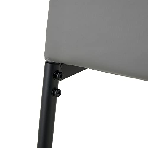 Taikonaut Dining Chairs in PU Leather, Modern Metal Chairs for Kitchen and Living Room, Modern Kitchen Chairs Without arms, Metal Legs, Set of 4, Grey