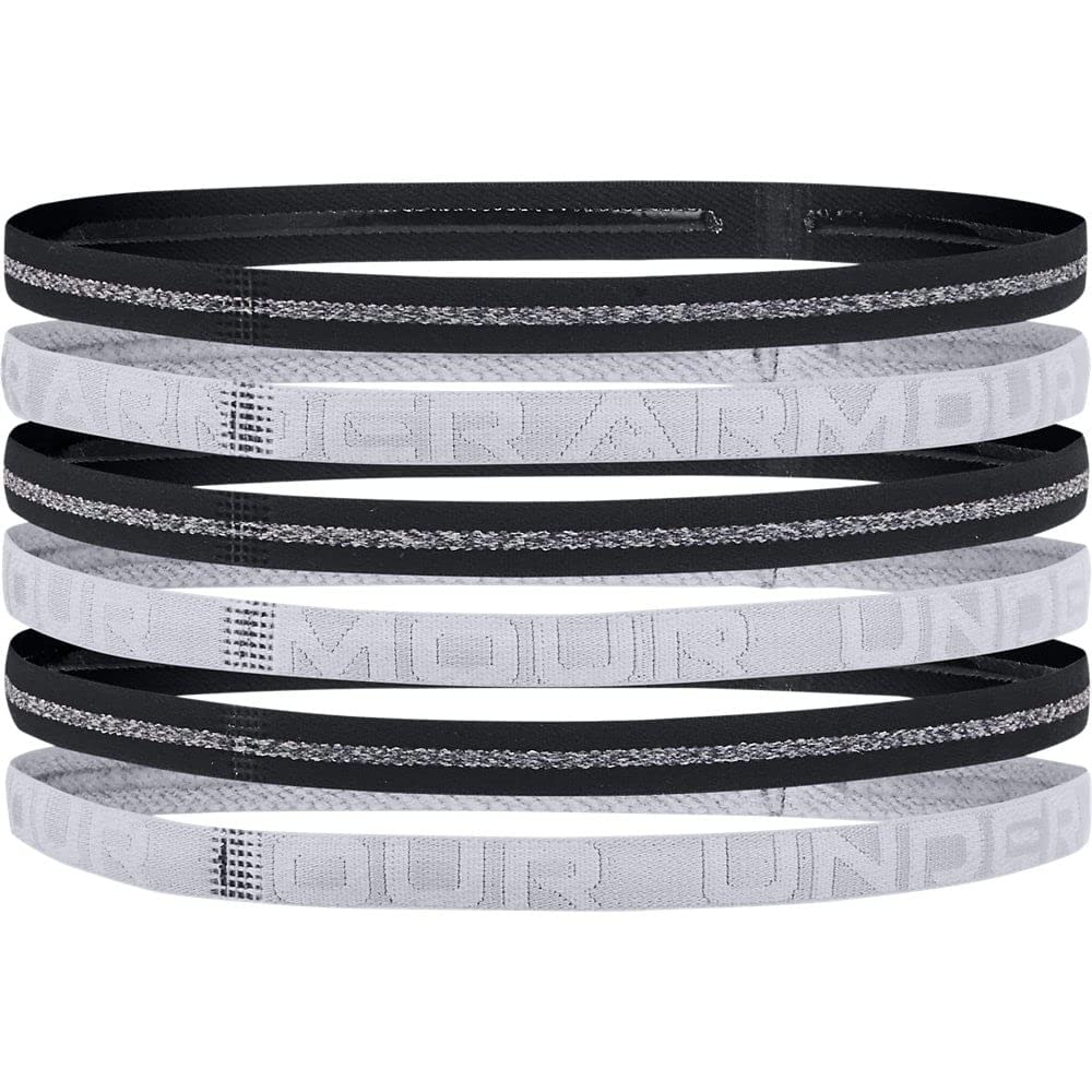 Under Armour Women's Heathered Mini Headbands 6-Pack , Black (001)/Mod Gray , One Size Fits All