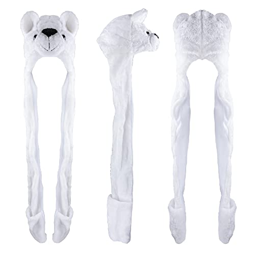 Super Z Outlet Polar Bear Cute Plush Animal Winter Ski Hat Aviator Style Winter Fashion (Long)