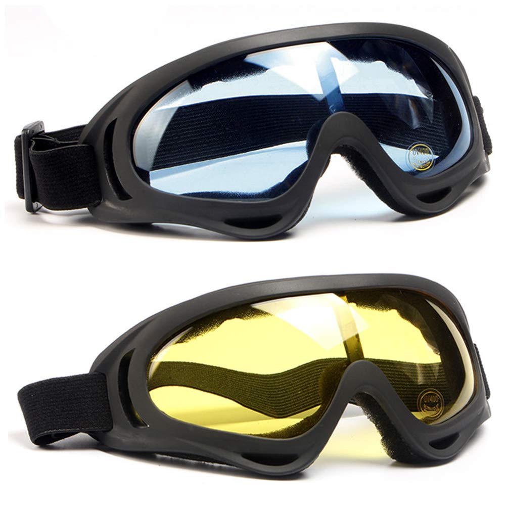 SPOSUNE Motorcycle Goggles for Men Women,Airsoft Goggles UV400 Protective Light Anti-Glare Detachable Lenses Windproof Dustproof Ski Goggles Safety Goggles
