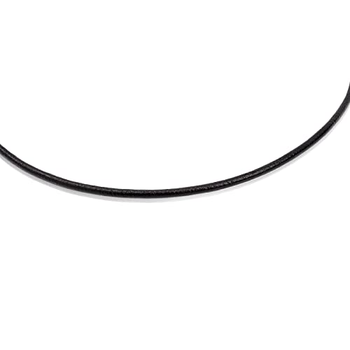 TOUS Black Leather Choker for Women with Sterling Silver Clasps, Length 40 cm Chokers Collection