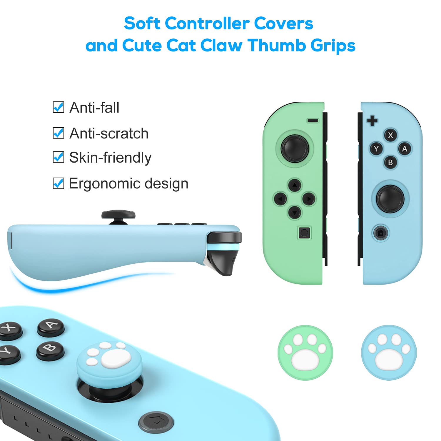 Switch Accessories Bundle - MENEEA 12 in 1 Accessories kit with Carrying Case, Screen Protector, Game Storage Case, Silicone Protective Case and Thumb Grip Cap Compatible with Joy-Con (Green)
