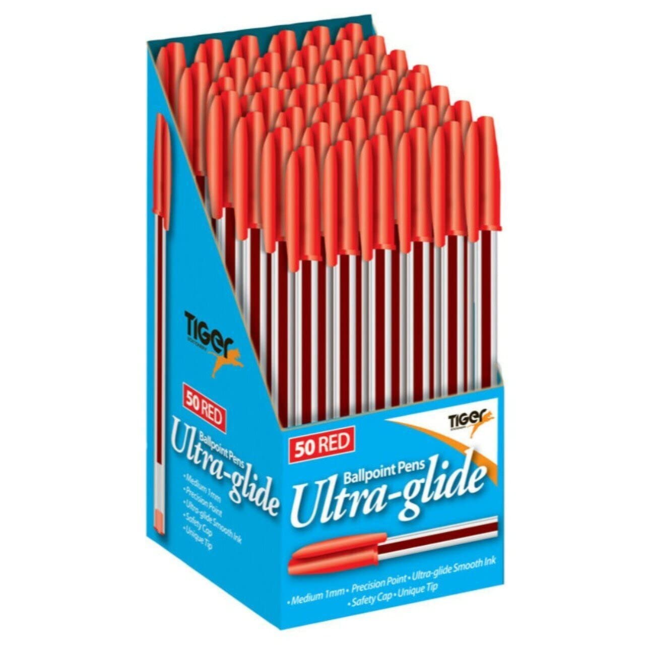 Tiger Stationery 301949 Ultra-Glide Ballpoint Pen - Purple (Pack of 50)