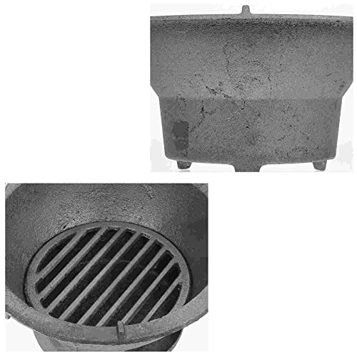 TAMYID Charcoal Grills, Grill Stove Charcoal Barbecue Camping Small Outdoor Iron Portable Cast Fire Tabletop Style Mini