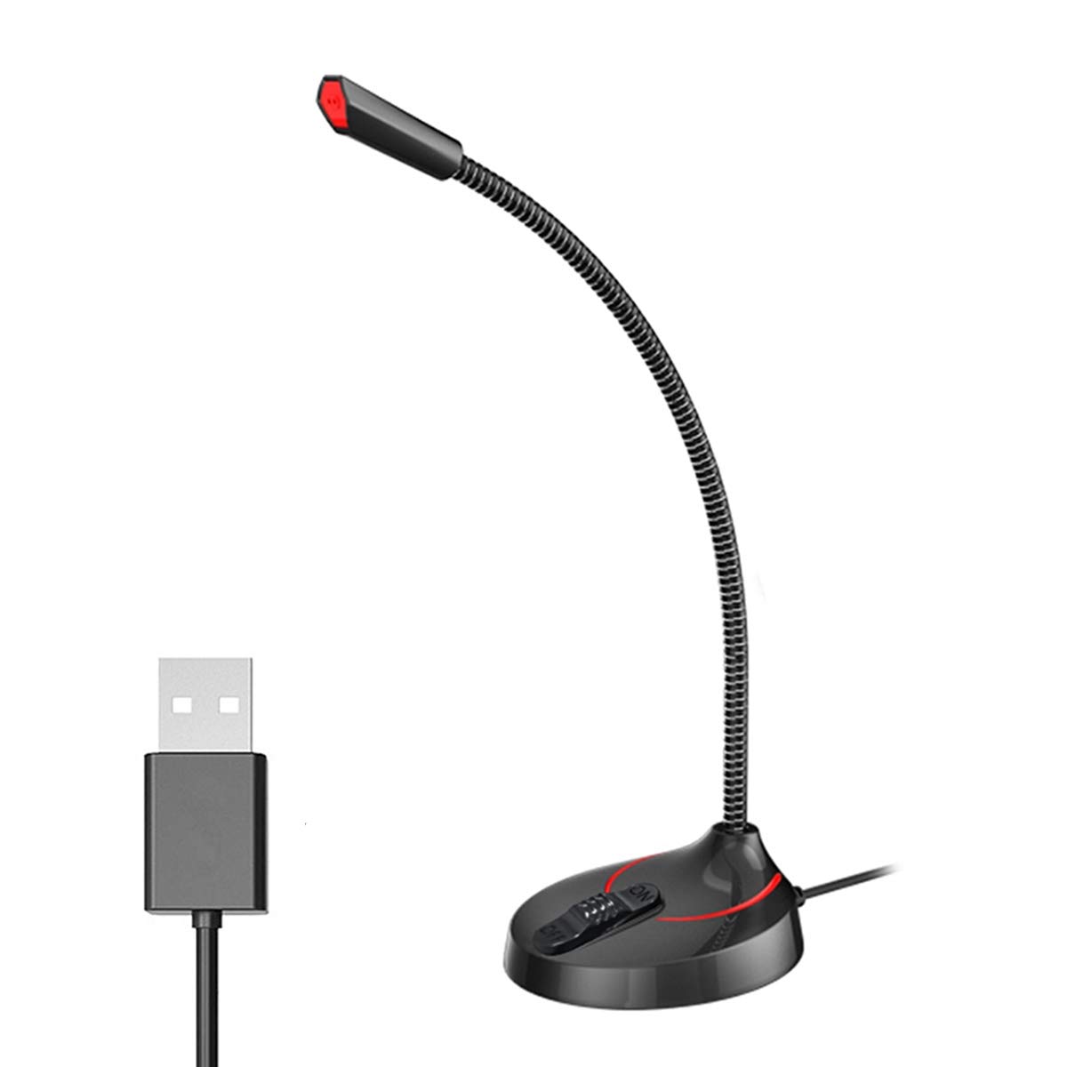 USB Microphone,PC Mic with Stand,360 Degrees Adjustable Gaming Microphone Plug and Play,Compatible with PC, laptop,Ideal for Vocal Recording, Podcasting, Streaming