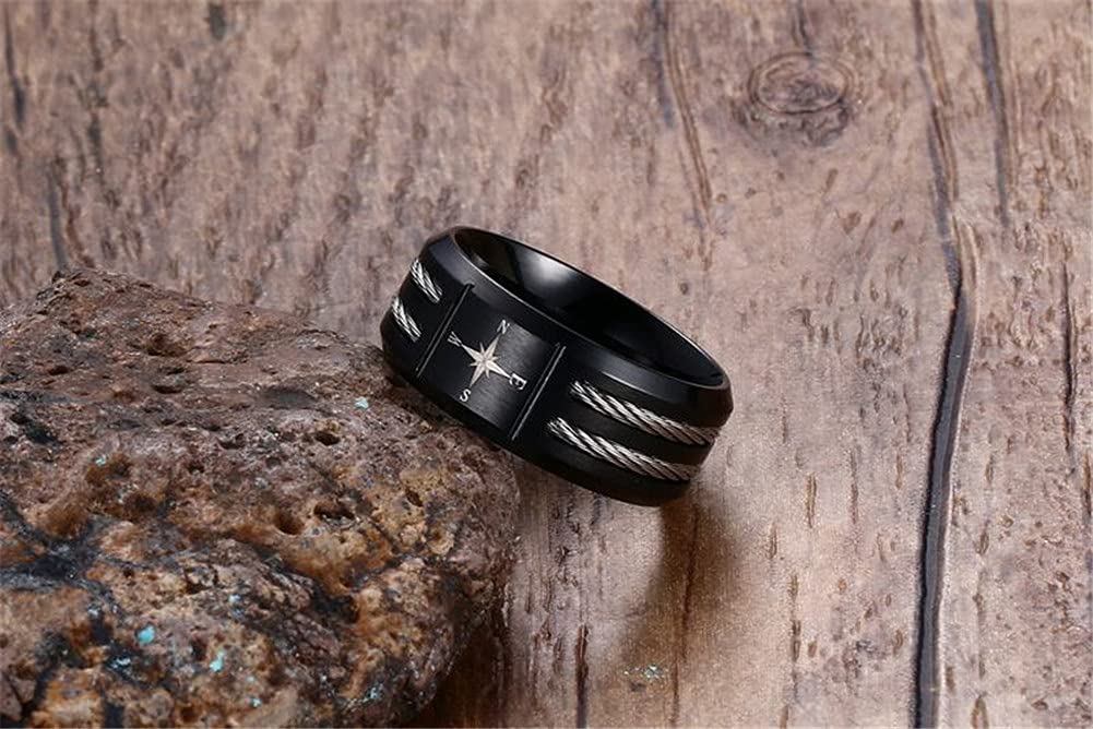 ZKXXJ Personalized Class of 2022 Graduation Ring,Customized Stainless Steel Grad Cap Compass Direction Band Graduation Gifts Idea for Him Junior College High School Graduation Gift