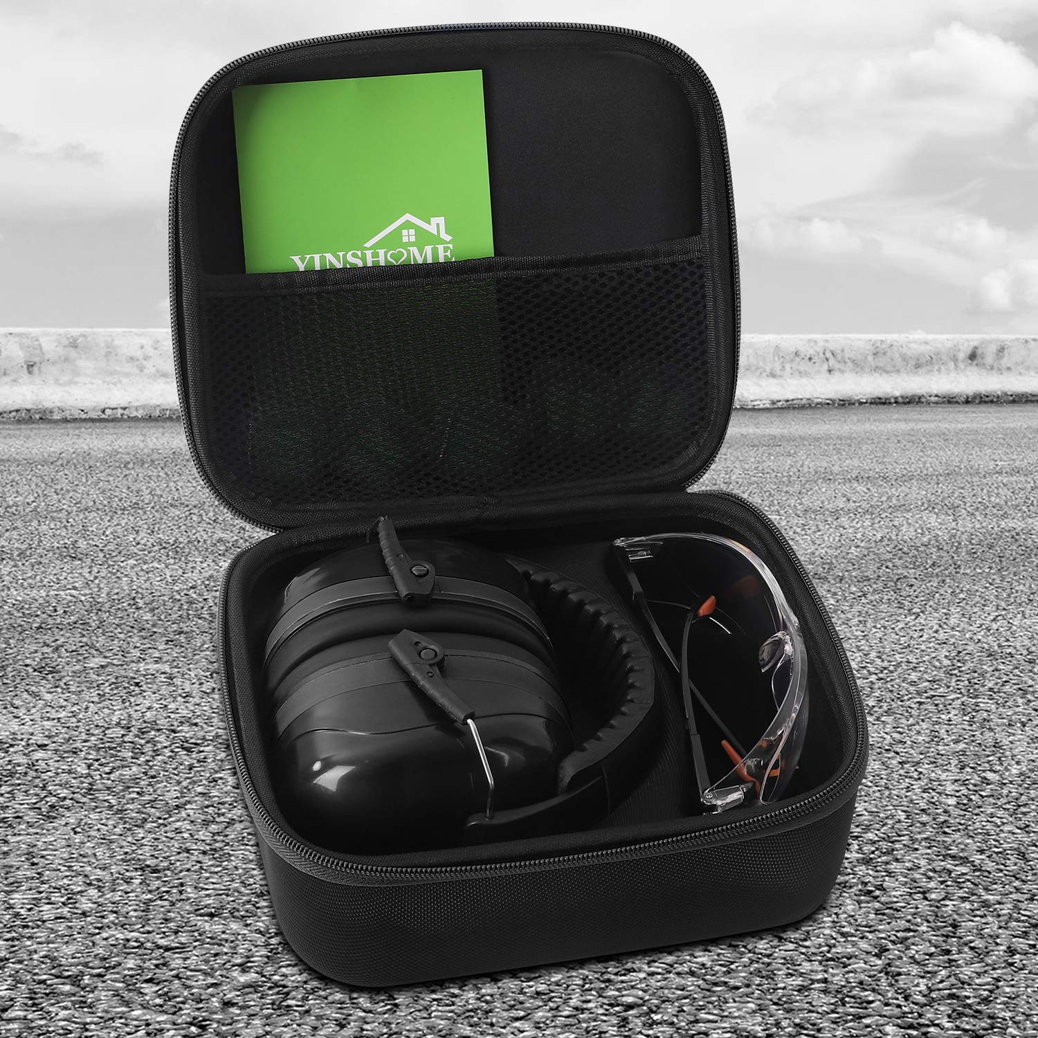 YINSHOME Shooting Ear Protection Earmuffs, Gun Safety Glasses, Earplugs, Protective Case