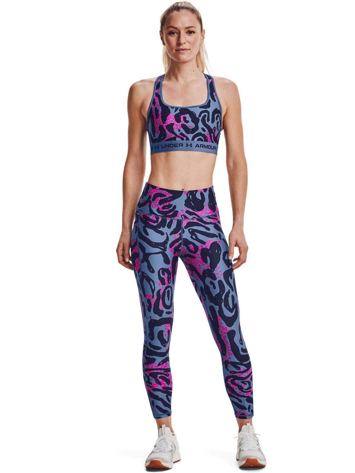 Under Armour Heatgear Armour Printed 7/8 Pocketed Leggings, Mineral Blue/Midnight Navy, X-Large