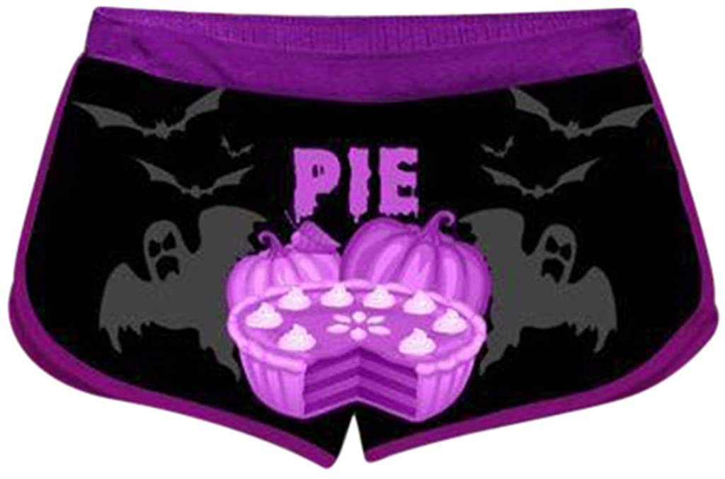 Women's Halloween Sleeveless Tank Top Set If You Like My Pumpkin Printing Drawstring Shorts Stretch Bottoms Suits (Purple, S)