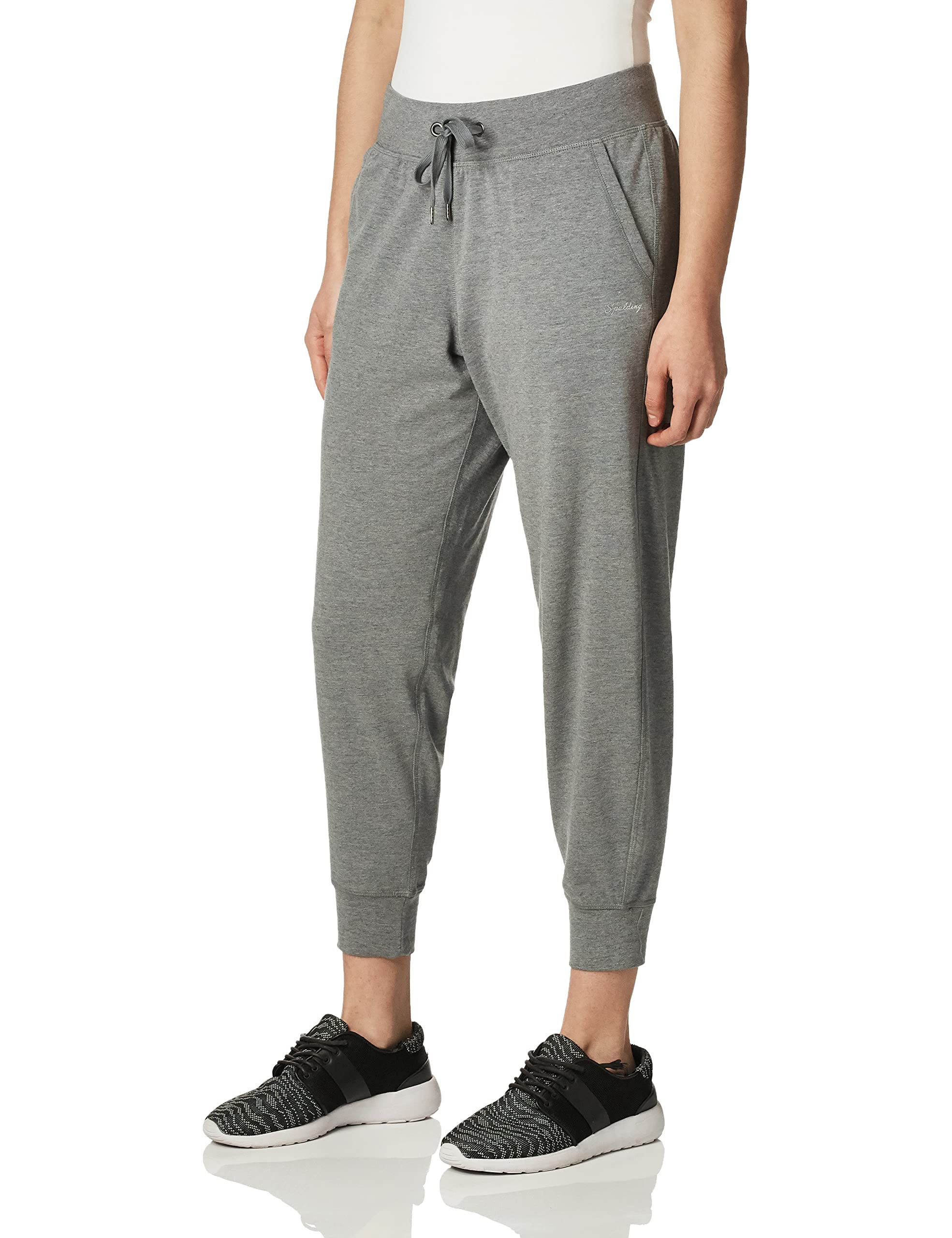Spalding Women's Soft Drawcord Jogger, Grey French Terry, M