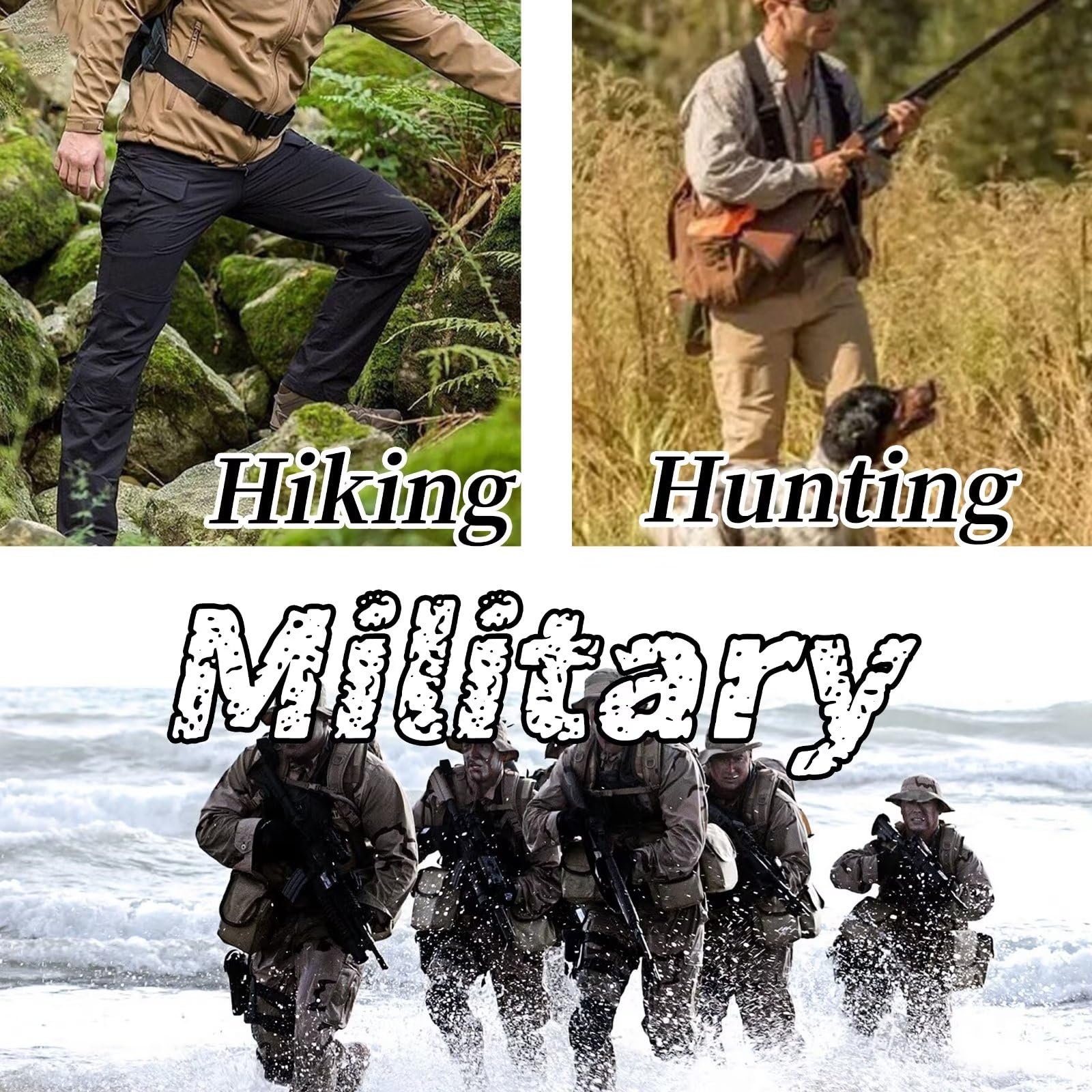 TACVASEN Mens Tactical Cargo Pants with Multi Pockets Army Pants Hiking Pants Lightweight Military Pants Waterproof Pants Shooting Pants