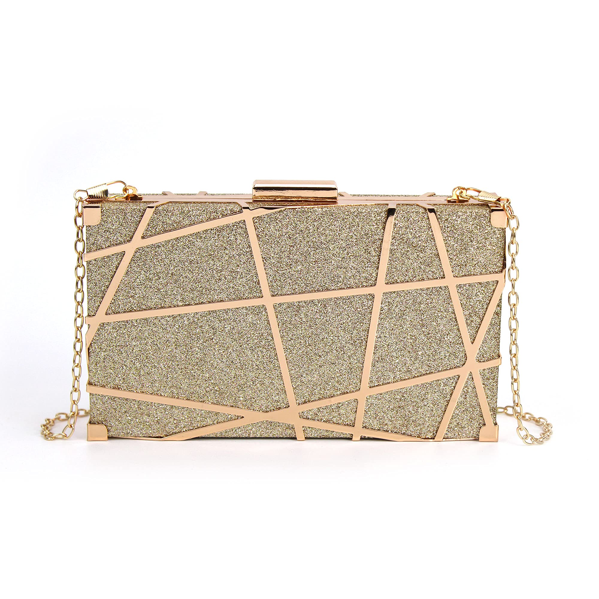 Women Metal Vintage Evening Bag Clutch Purse Hollow Wedding Party Chain Crossbody Bag