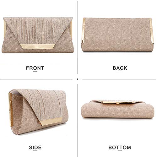 Women Mini Dazzling Sequins Pleats Evening Bag Party Prom Wedding Clutch Flap Handbag Cross Body Bag