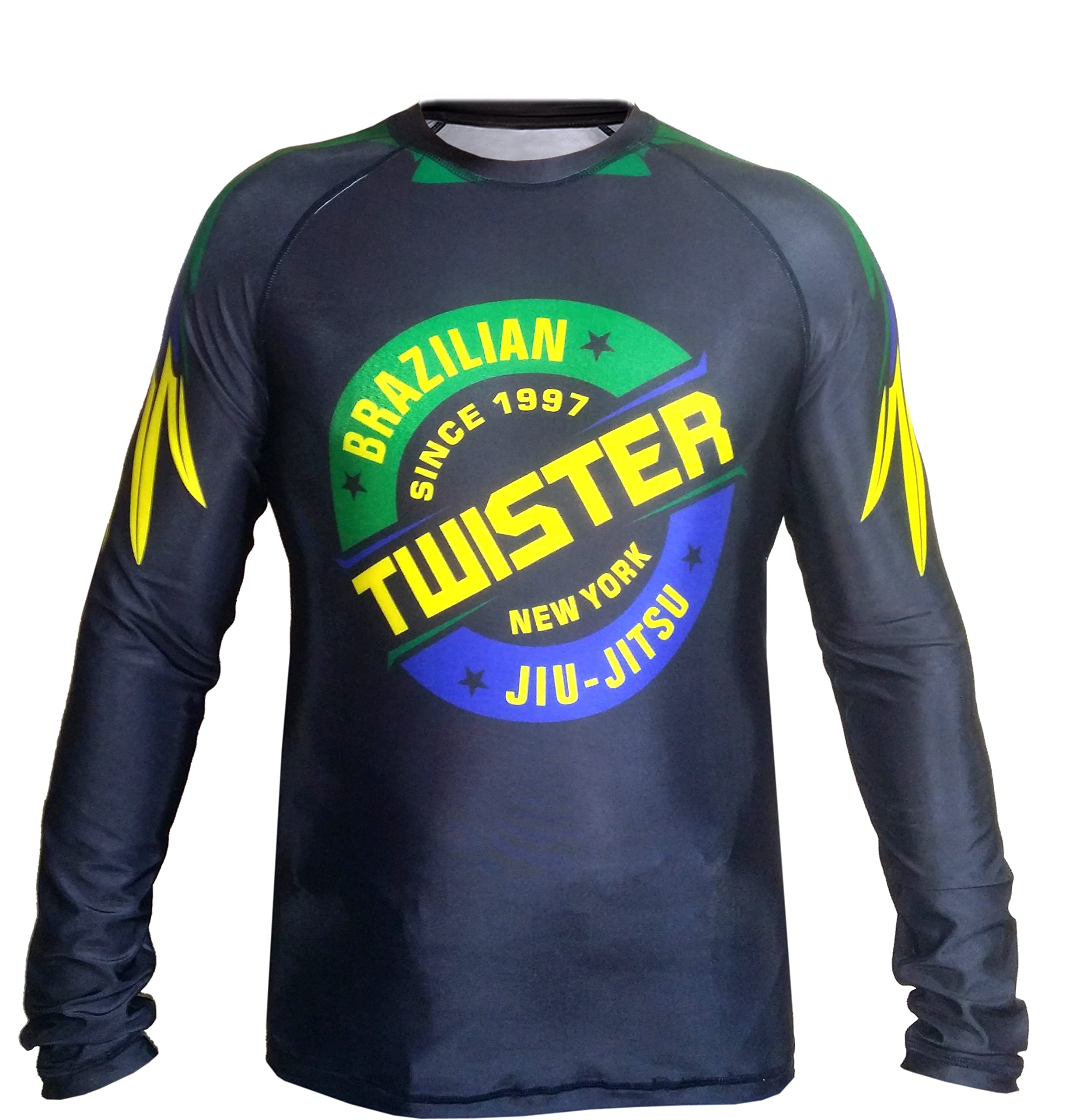 Twister MMA/BJJ Rashguard Athletics Competition Rash Guard - BJJ (IBJJF Approved) & MMA (Small, Black)