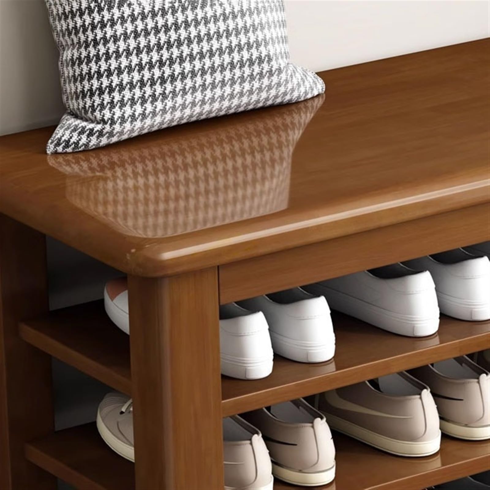 Shoes Rack 2/3-Tier Shoe Bench, Rustic Solid Wooden Shoe Organizer, Adjustable Entryway Storage Bench, Foyer Bench, Shoe Rack Bench Holds Up to 550 lbs Shoe Shelf (Size : 3-Layers 120cm)