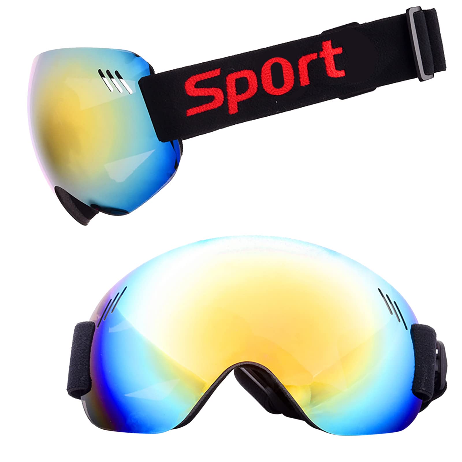 Ski Goggles, Polarized Magnetic Lens Anti-fog Snow Goggles, Winter Outdoor Sports Glasses for Men Women (Style A)