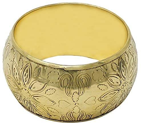 UNI_CRAFTS Brass Napkin Rings for Weddings Dinner Parties or Every Day Use (Gold, 6)