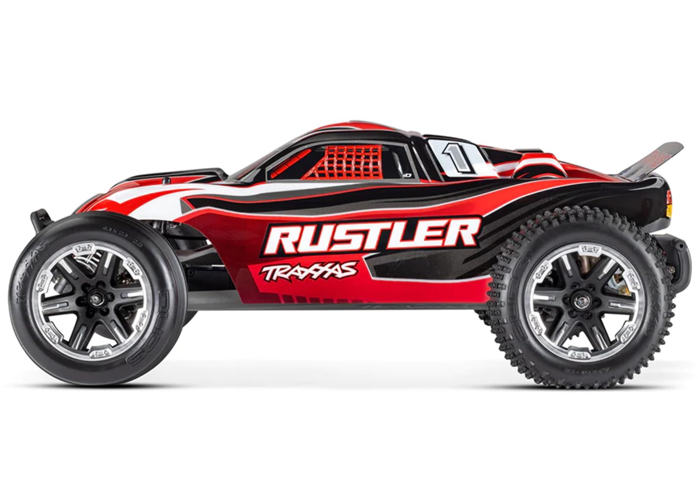Traxxas 370541REDX Rustler : 1/10 Scale Stadium Truck