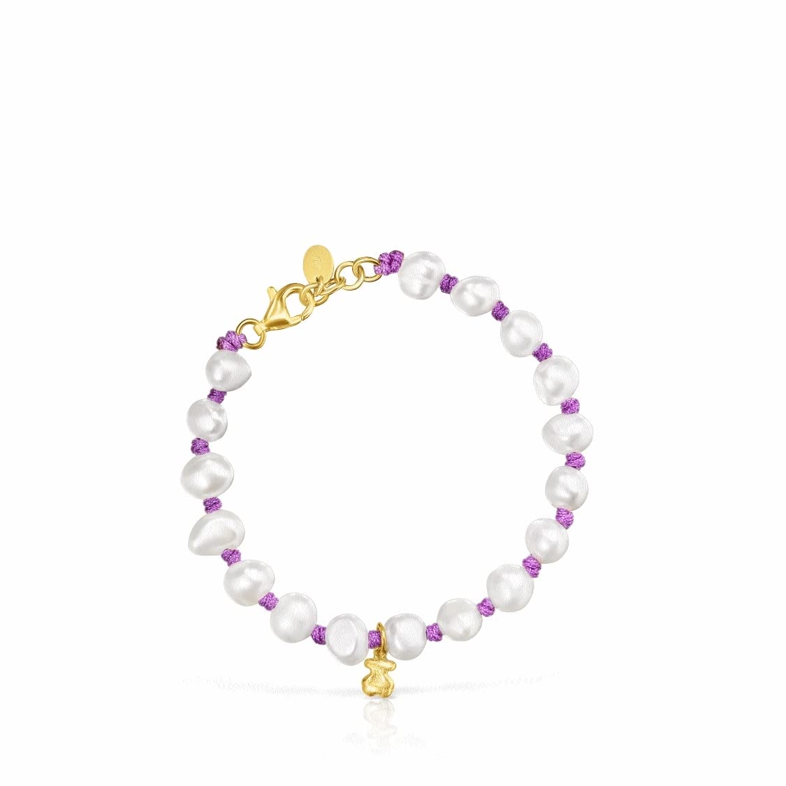 TOUS Joy Bits Color Bracelet Purple With Pearls And Bear