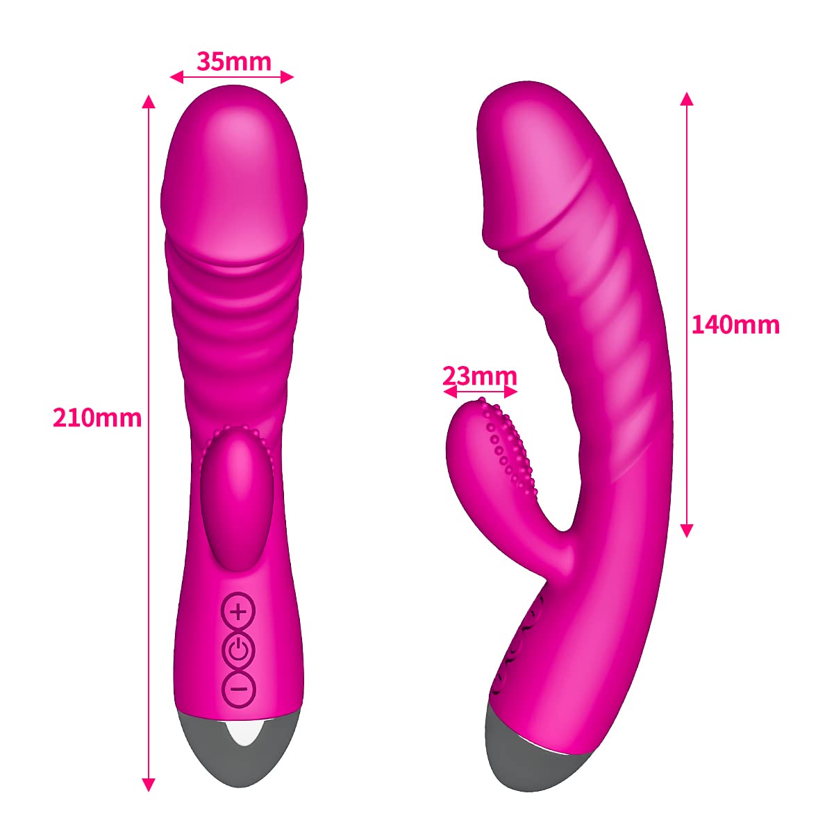Rabbit Vibrator Dildo for Women Vaginal Health,G Spot Vaginal with 10 Vibration Realistic Anal Vibrating Clitoral Clit G Stimulation 2+1 Modes, C1,01USB Fast Charge