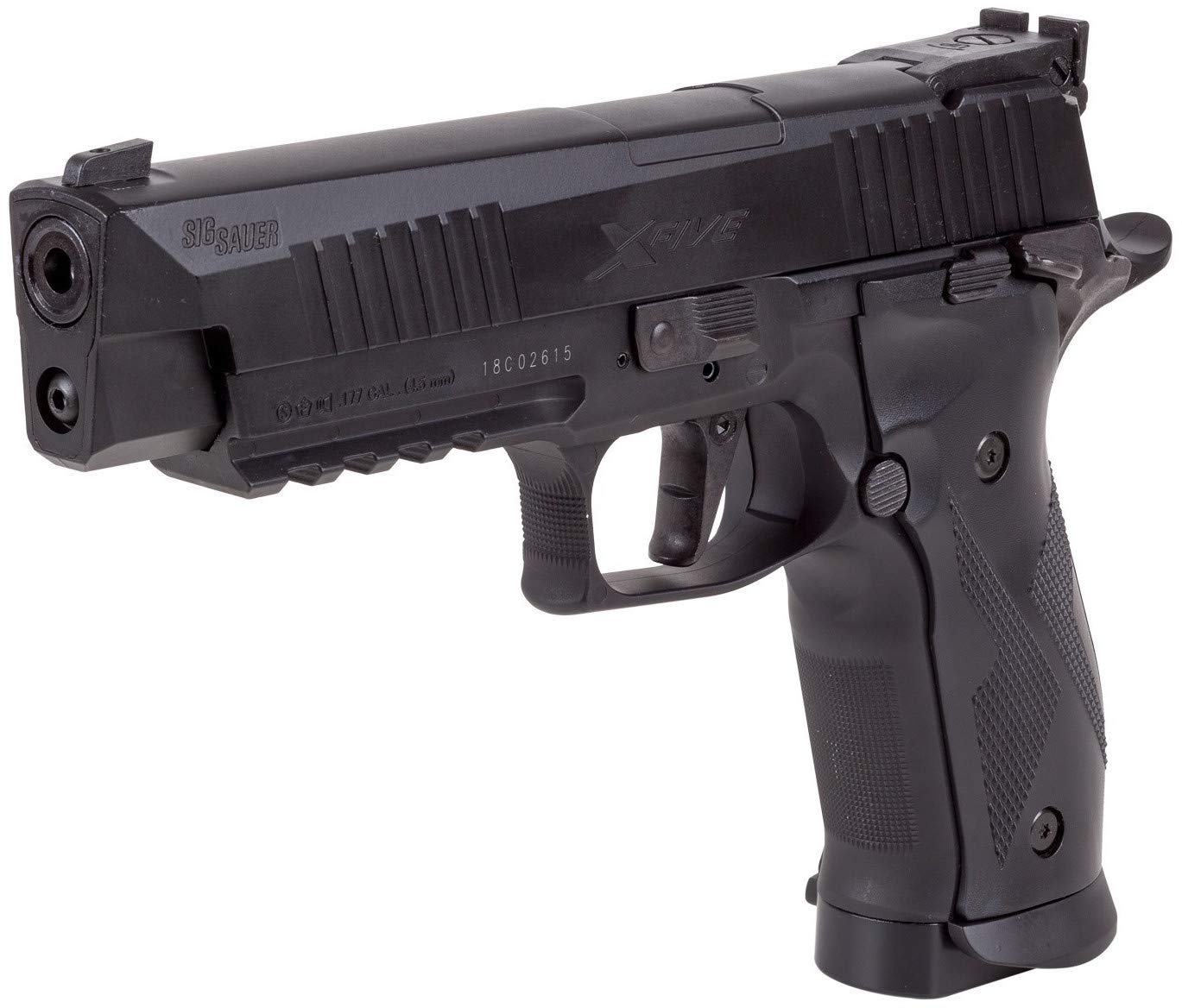 SIG Sauer X-Five Air Pistol with CO2 12 Gram (15 Pack) and 500 Lead Pellets Bundle (Black)