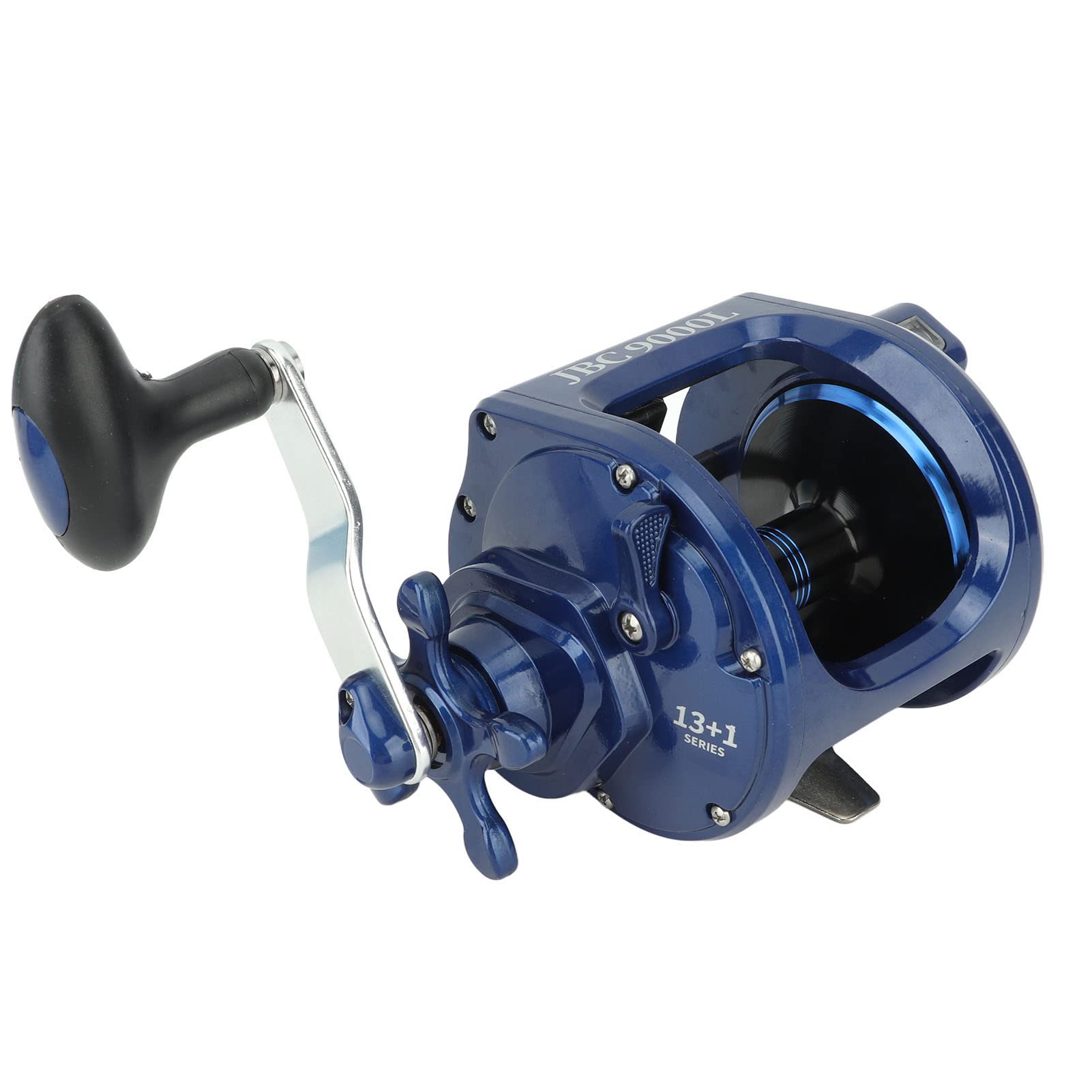 Round Baitcaster Reel Powerful Quick Setting AntiCorrosion Saltwater Fishing Reel Comfort Grip Number Display for Shore (JBC9000L)
