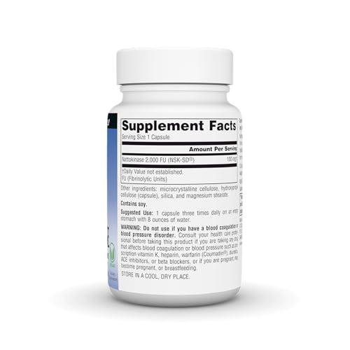Source Naturals NSK-SD Nattokinase, Systemic Enzyme for Healthy Circulation* 100mg - 60 Vegan Capsules