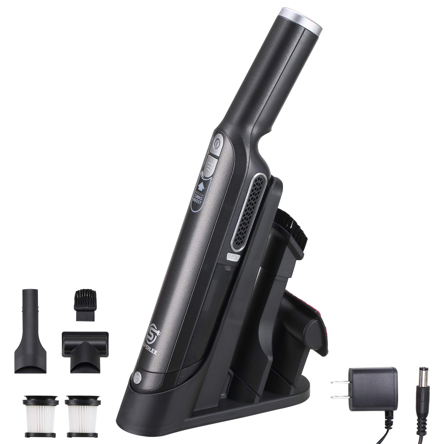 SUPERLEX Handheld Cordless Vacuum Cleaner Rechargeable, Hand Vacuum Cleaner Rechargeable with 2 Suction Modes with Charging Base for Pet, Car, House Cleaning, Furniture, Kitchen