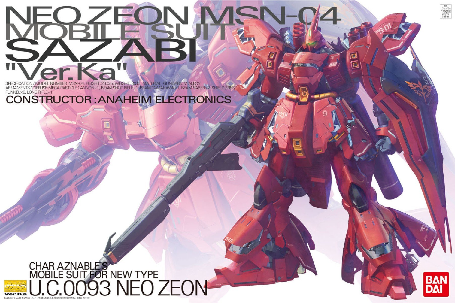 Sazabi (Ver. Ka) Char's Counterattack, Bandai MG 1/100