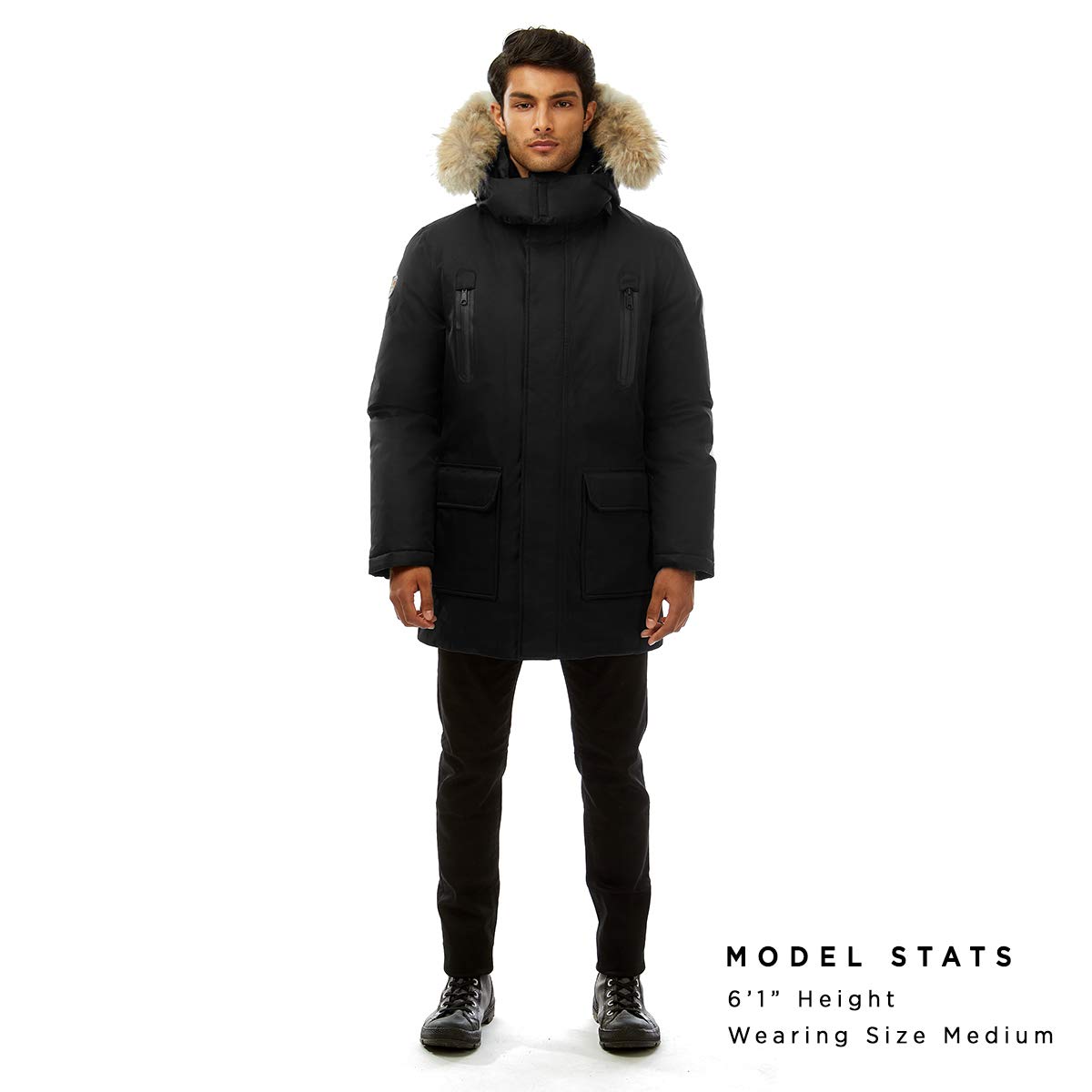 Triple F.A.T. Goose Aisen Collection | Stratus Waterproof Mens Down Jacket (Medium, Black)