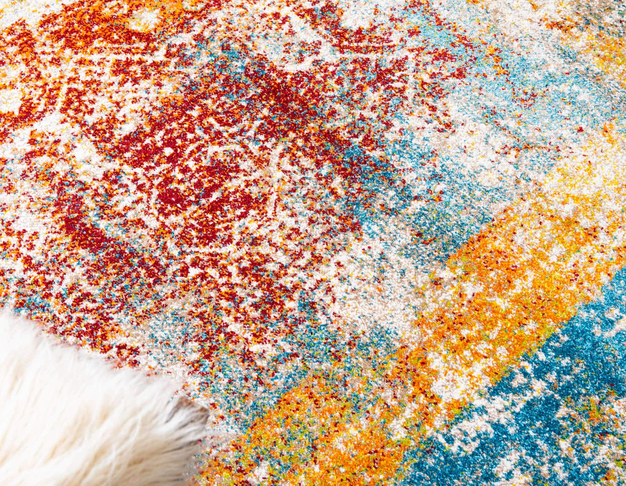 Unique Loom Rosso Collection Traditional, Medallion, Distressed, Bohemian, Vintage, Southwestern Area Rug, 5 ft x 8 ft, Multi/Blue