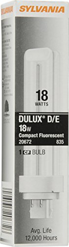 Sylvania 20672 Compact Fluorescent 4 Pin Double Tube 3500K, 18-watt