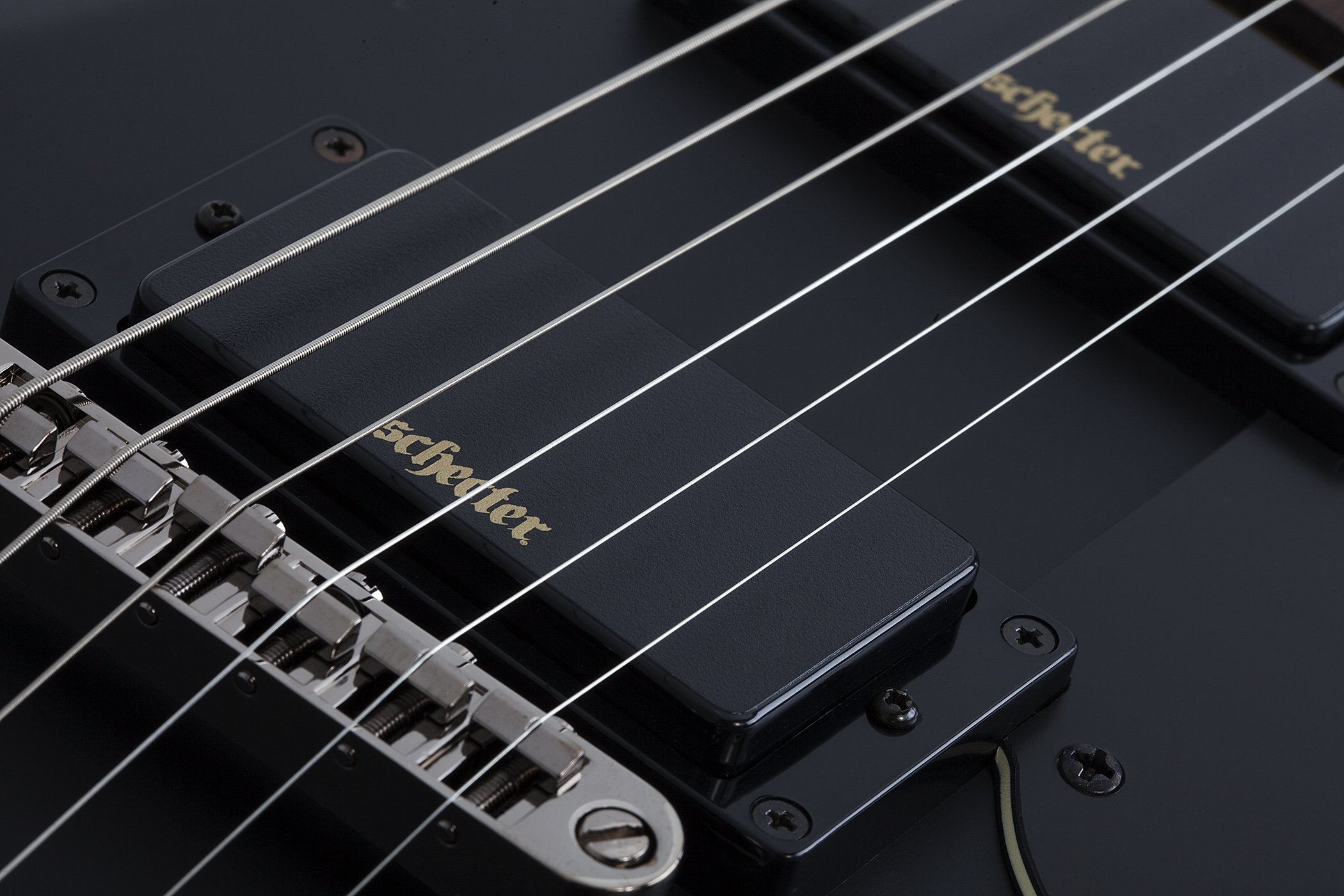 Schecter 6 String Solid-Body Electric Guitar, Aged Black Satin (3664)