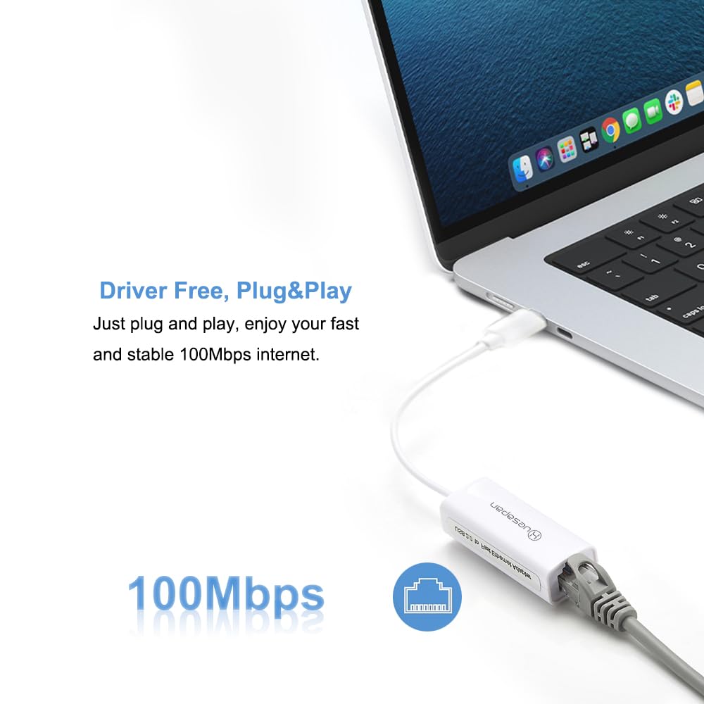 USB 2.0 to Ethernet Adapter Huesapan USB 2.0 to RJ45 Ethernet LAN Network Adapter Cable 100/10Mbps