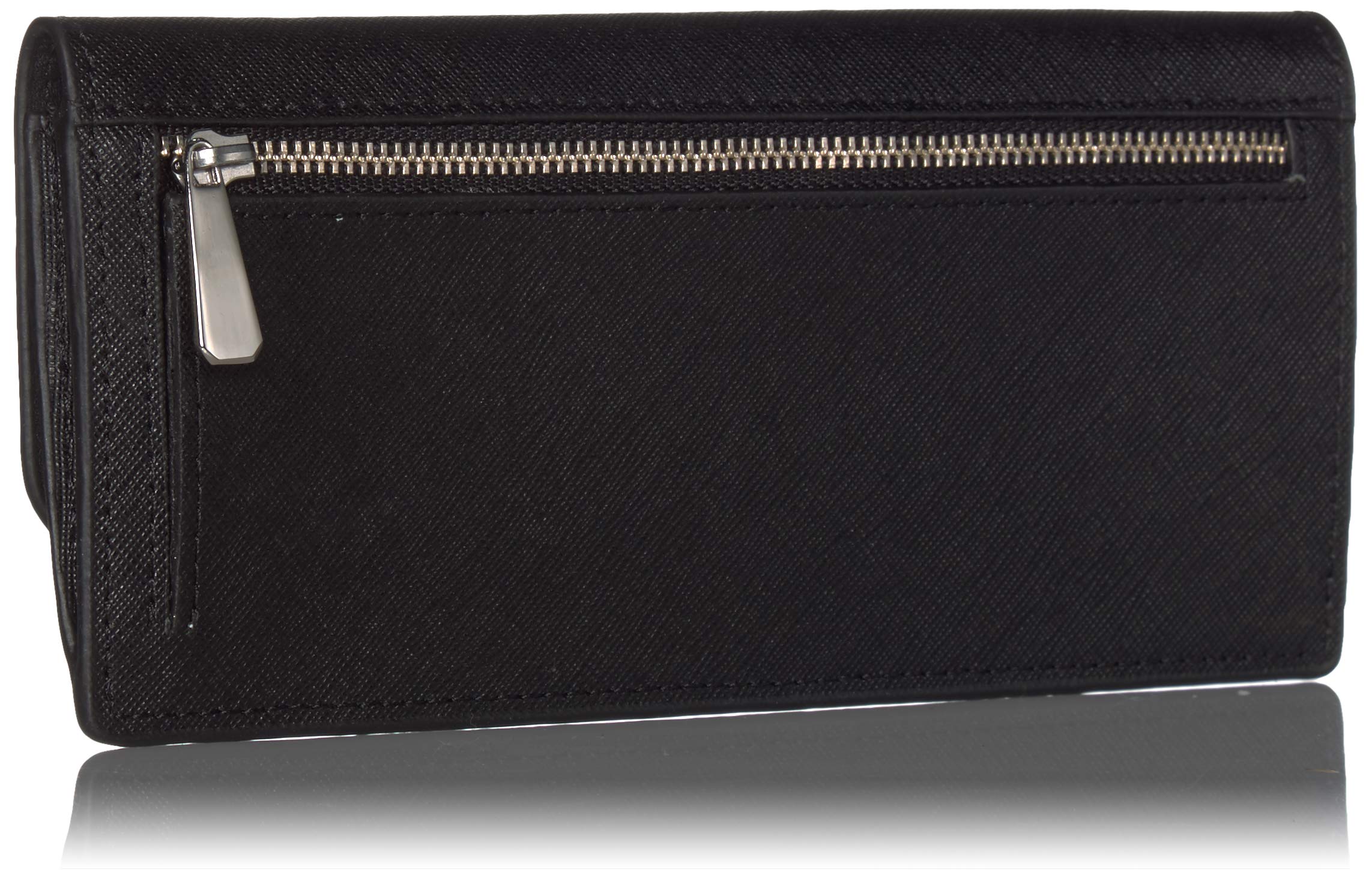 Royce Leather RFID Blocking Credit Card Clutch Wallet in Saffiano Leather, Black, One Size