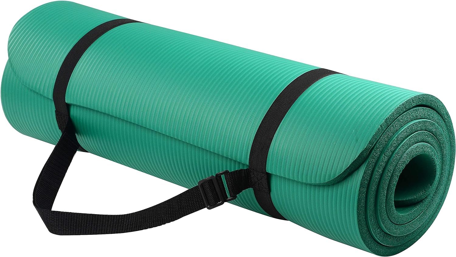Signature Fitness 1/2-Inch Extra Thick High Density Anti-Tear Exercise Yoga Mat with Carrying Strap, Green