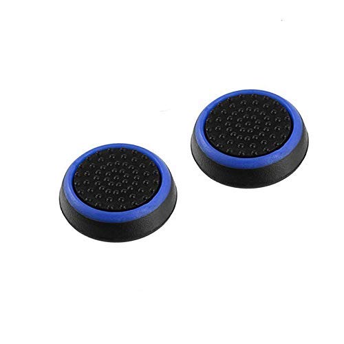 Silicone Thumb Stick Joystick Cap Analog Grip Thumbsticks Cap Cover Case for PS4 PS3 Xbox One Xbox 360 Game Controllers (Black-Blue)