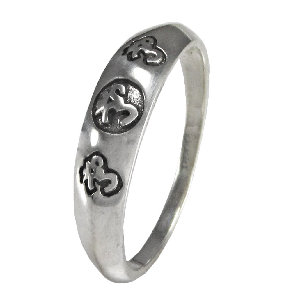 Sterling Silver Aum Om Hindu Band Ring (sz 4-15) sz 8