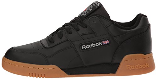 Reebok Men Workout Plus Sneaker, Black/Carbon/Classic red, 10.5