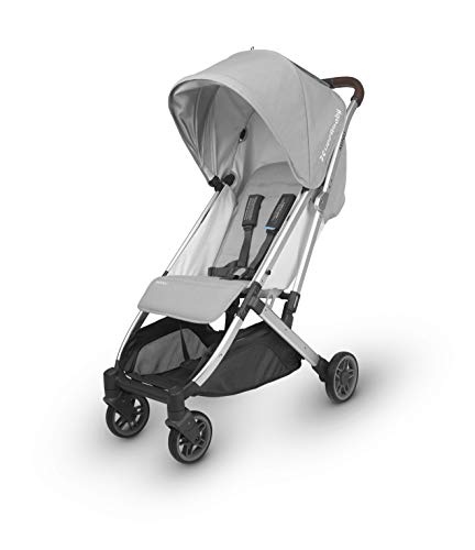 UPPAbaby Minu Stroller - Devin (Light Grey Melange/Silver/Chestnut Leather) + Minu Infant Car Seat Adapter for MESA + Mesa Infant Car Seat - Jordan (Charcoal Melange)