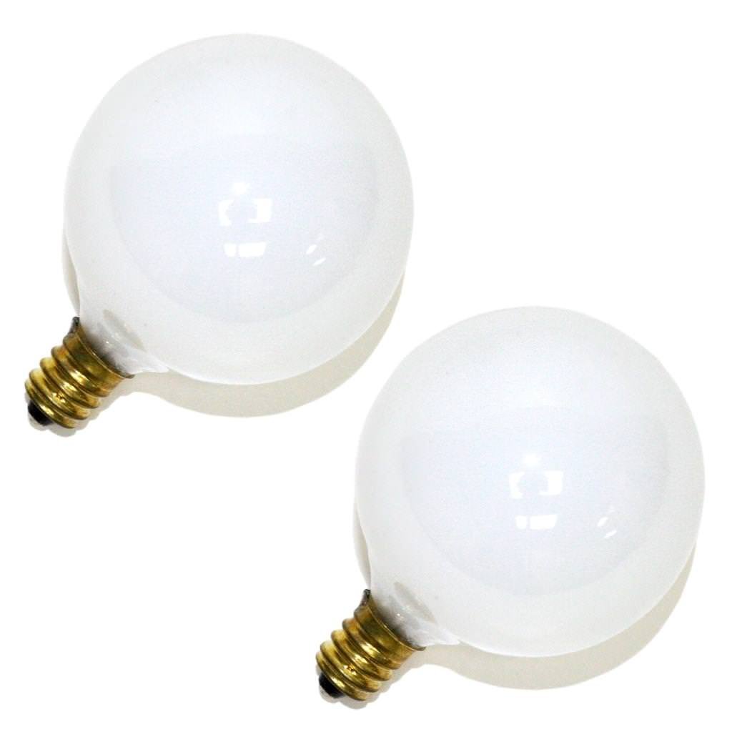 Sylvania Incandescent 60W G16.5 Décor Globe Light Bulb, E12 Candelabra Base, Frosted 2850K Warm White, 2 Pack