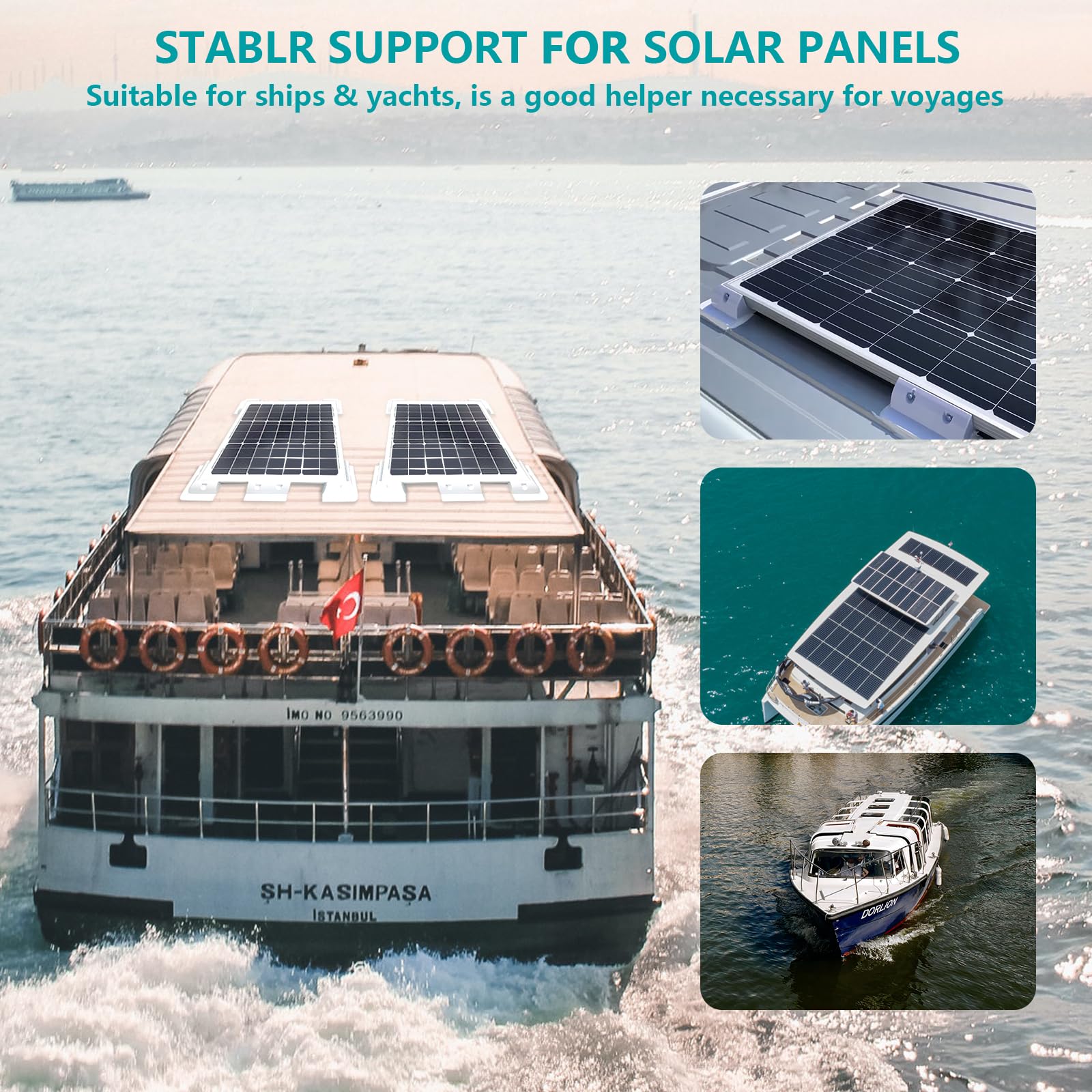 Solar Panel Mounting Brackets 7PCS Solar Panel Rv Roof Mounting Brackets Kit, Rv Solar Panel Mounts Kit No Drill, Caravans, Campervans(White)