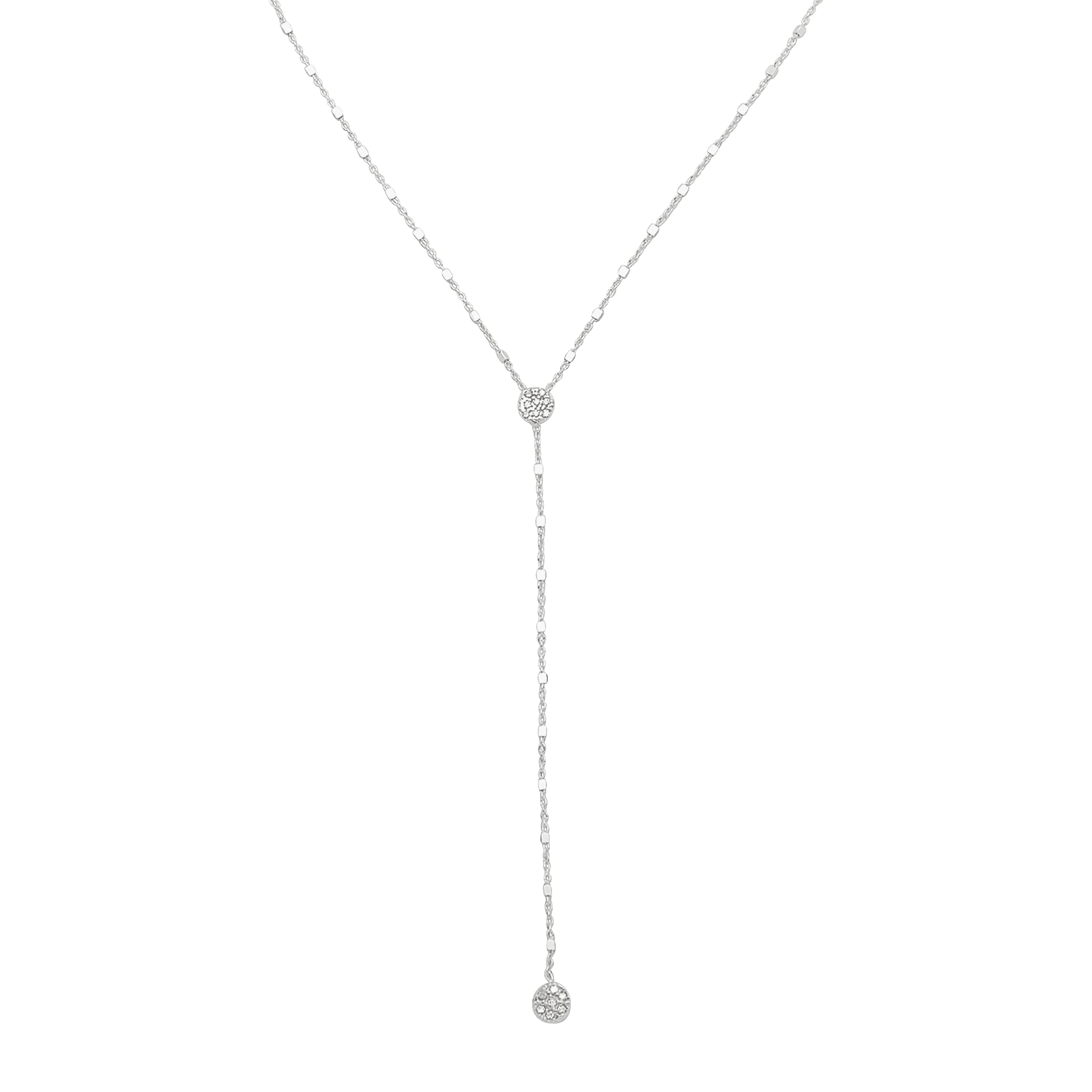 Silpada 'Crystal Falls' Cubic Zirconia Lariat Necklace in Sterling Silver, 16" + 2"